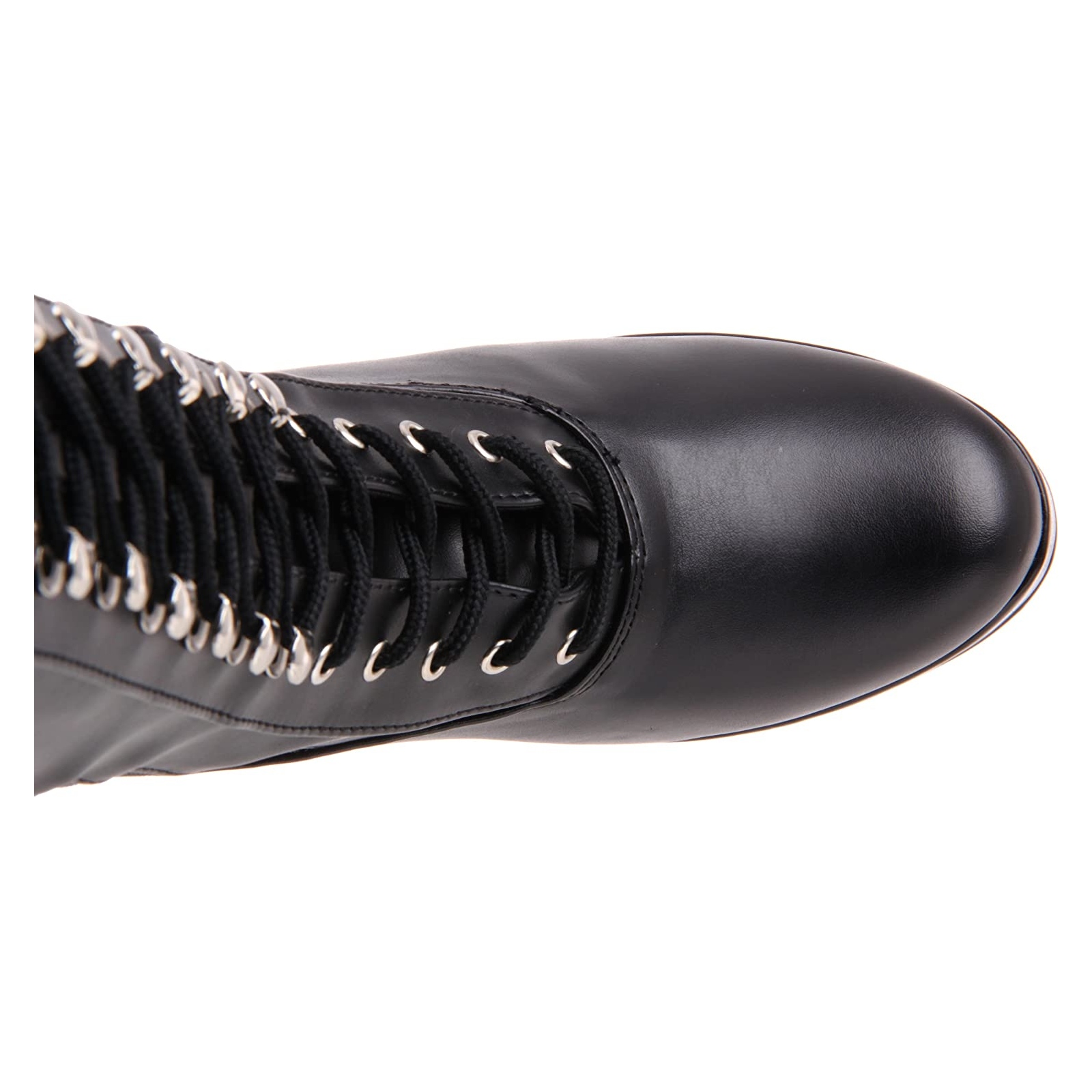 Black platform boots lace up vinyl 13 cm - 70s years hippie disco gogo ...